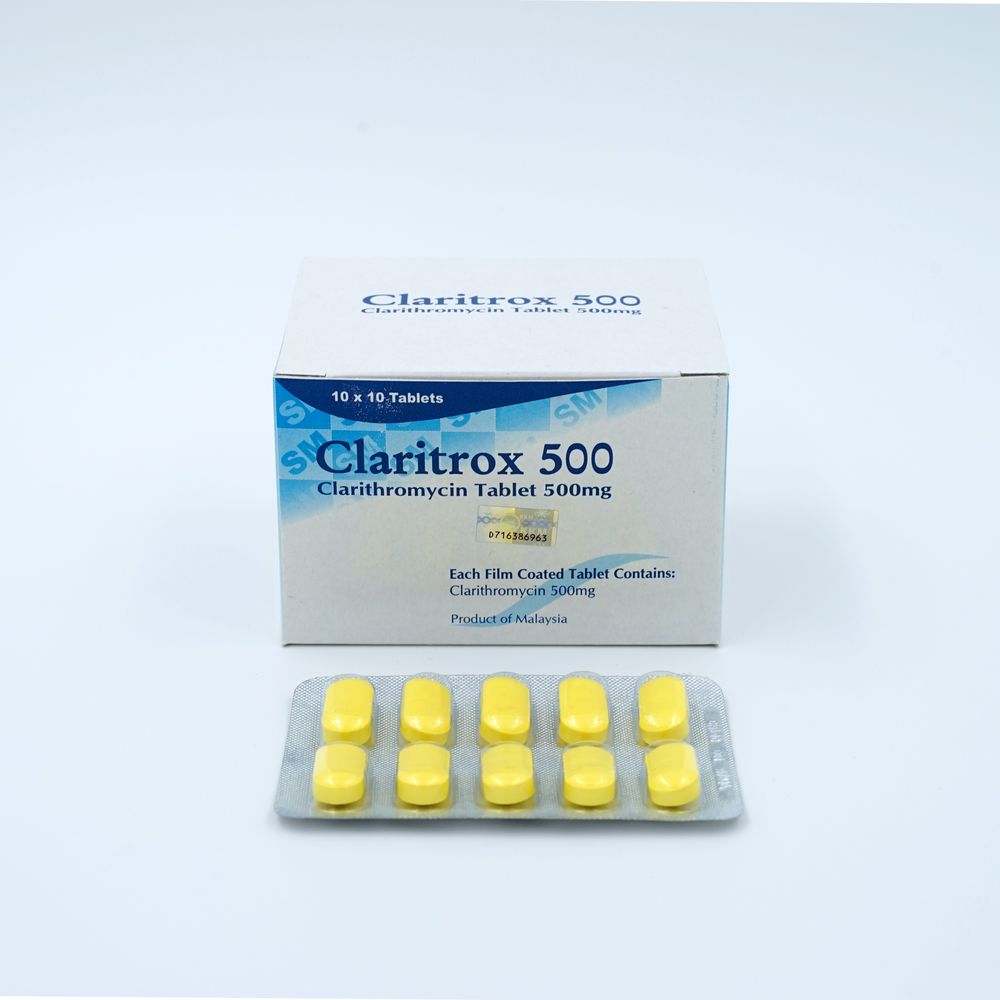 CLARITROX 500 TAB 500MG 10x10's/BOX 外包裝成品